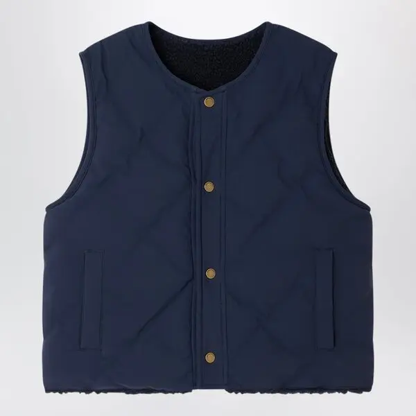 Bonpoint Navy Reversible Sherpa Fleece Gilet