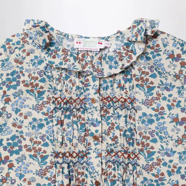 Bonpoint Cotton Blouse With Floral Print - Blue