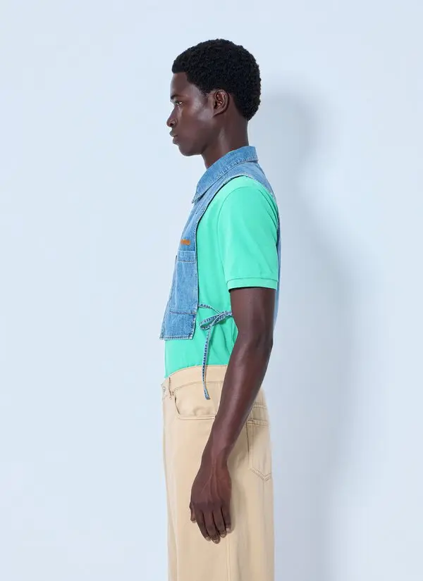 Miu Miu Cropped Chambray Tie Shirt