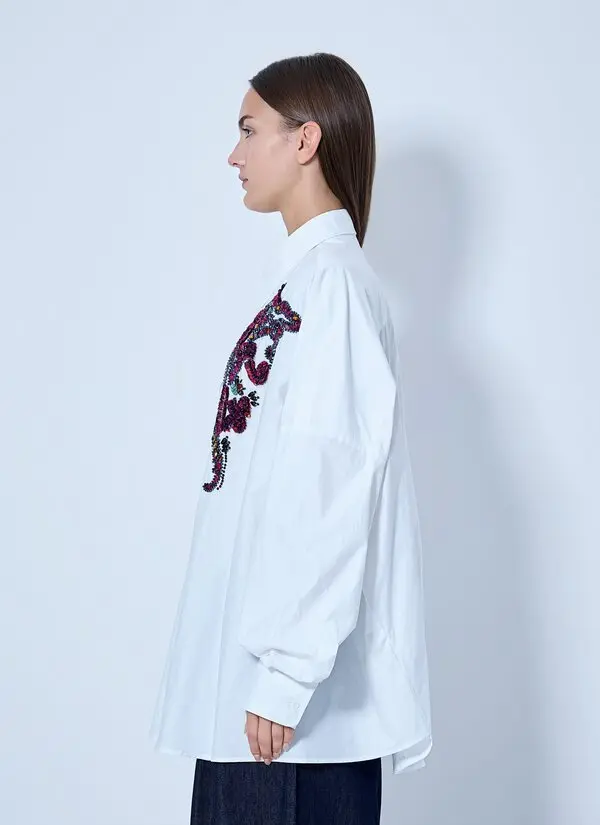 Dries Van Noten Embroidered Casia Oversized Shirt