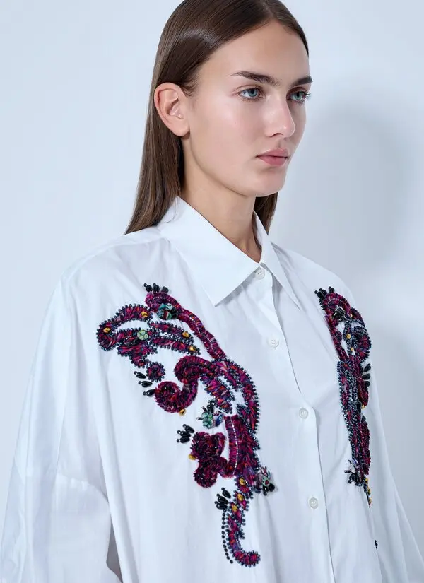 Dries Van Noten Embroidered Casia Oversized Shirt