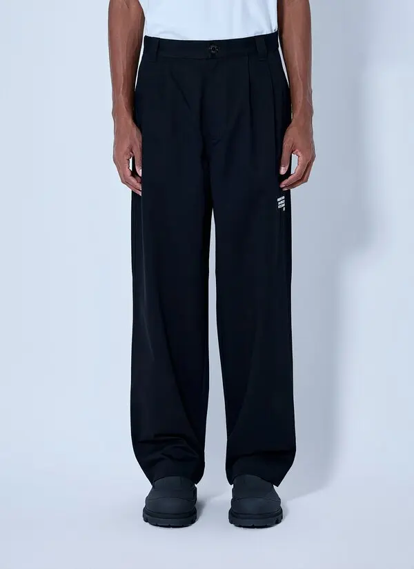 Moncler X Frgmt Hiroshi Fujiwara Pleated Wide-leg Trousers - Black