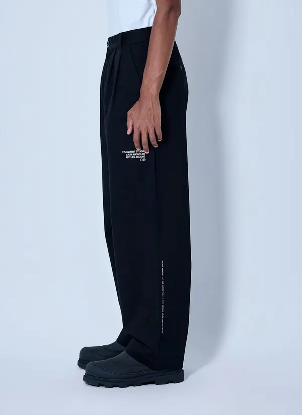 Moncler X Frgmt Hiroshi Fujiwara Pleated Wide-leg Trousers - Black