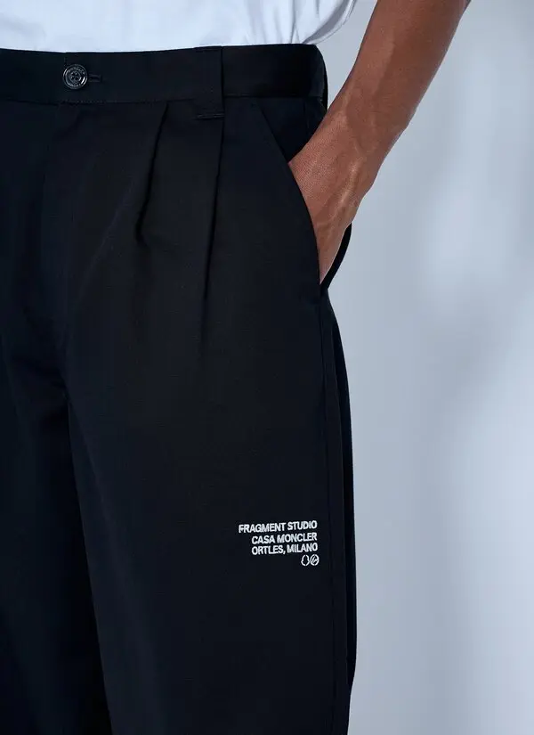 Moncler X Frgmt Hiroshi Fujiwara Pleated Wide-leg Trousers - Black