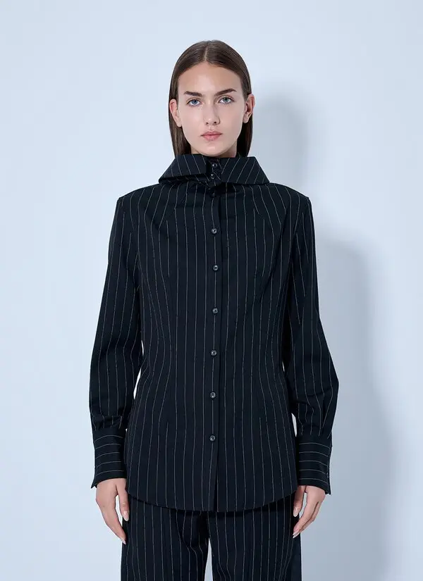 JEAN PAUL GAULTIER Hooded Striped Shirt - Black
