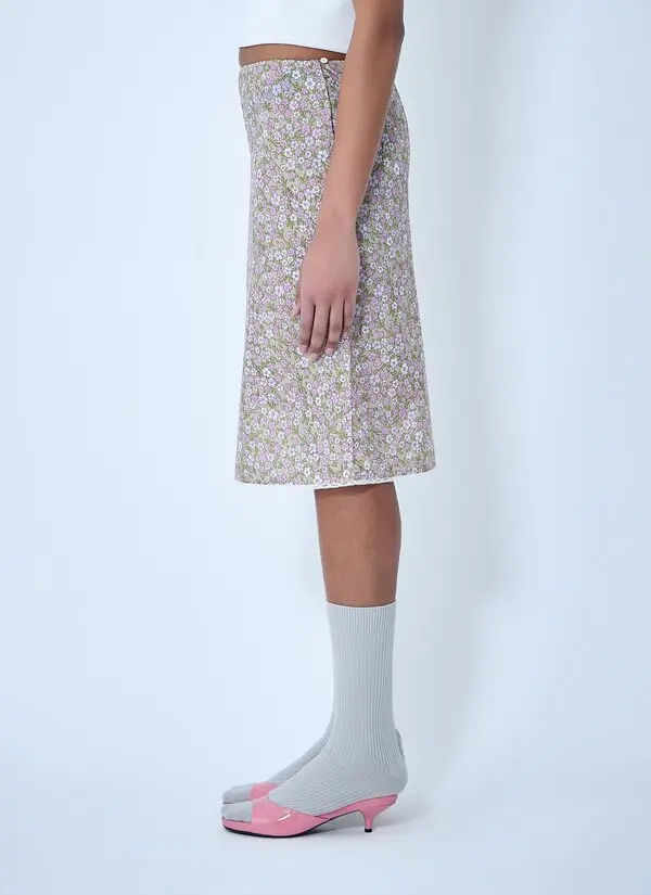 Prada Re-nylon Floral Midi Skirt