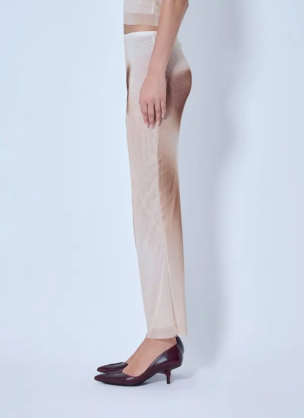 JEAN PAUL GAULTIER Mesh Printed Face Long Skirt