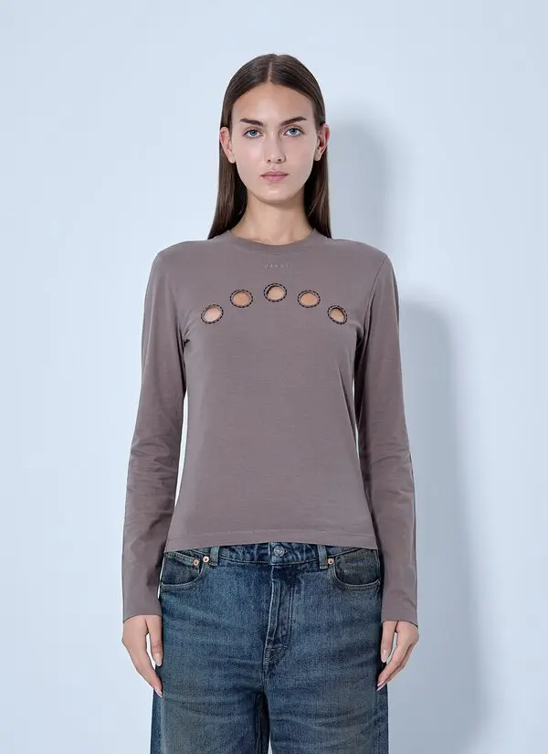 Marni Cut-out Detail Long Sleeve Top