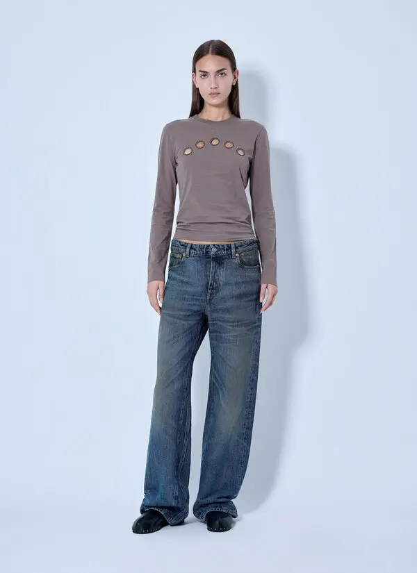Marni Cut-out Detail Long Sleeve Top