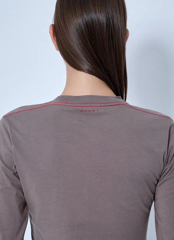 Marni Cut-out Detail Long Sleeve Top