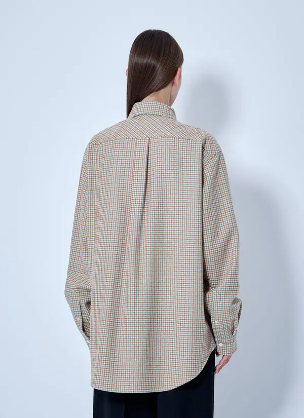 Miu Miu Checked Cotton Shirt - Orange