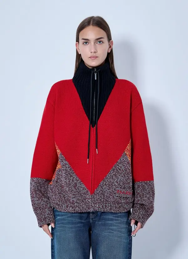 Marni Zippered Knit Sweater - Red