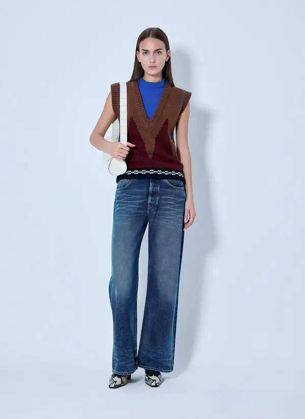 Marni Geometric Knit Sleeveless Vest