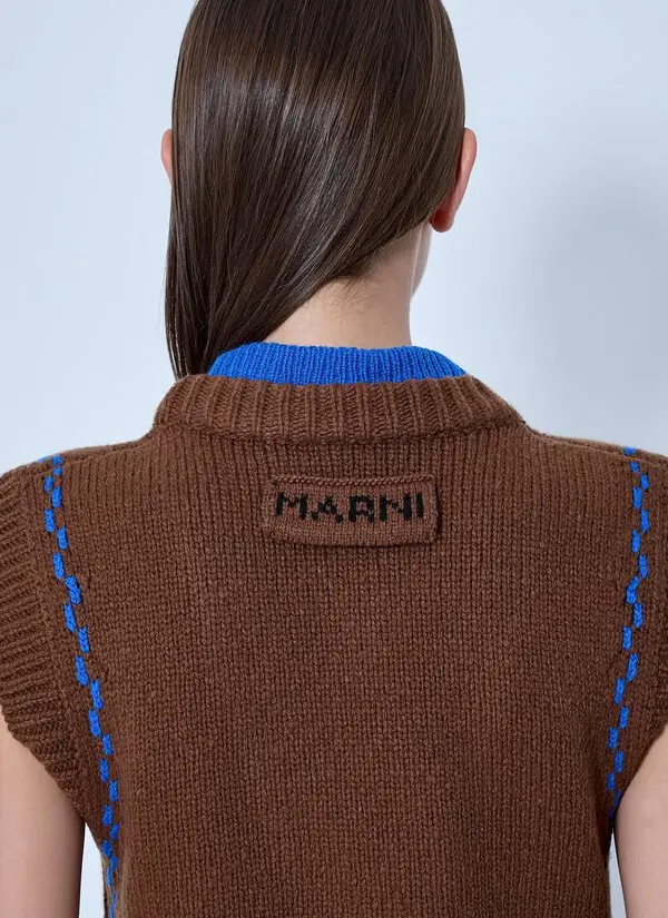 Marni Geometric Knit Sleeveless Vest