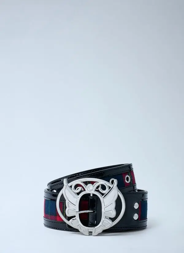 CHOPOVA LOWENA Tartan Belt - Brown