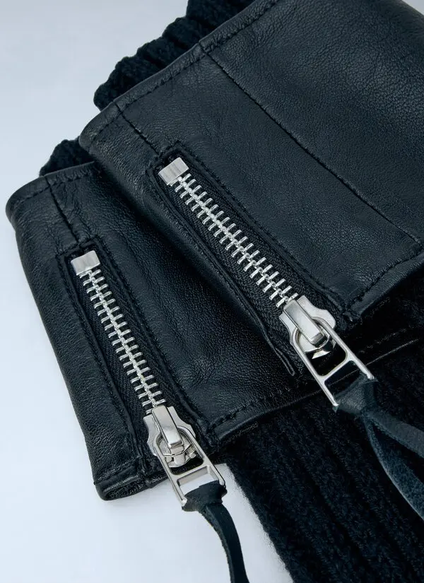 Yohji Yamamoto Long Ribbed Leather Gloves