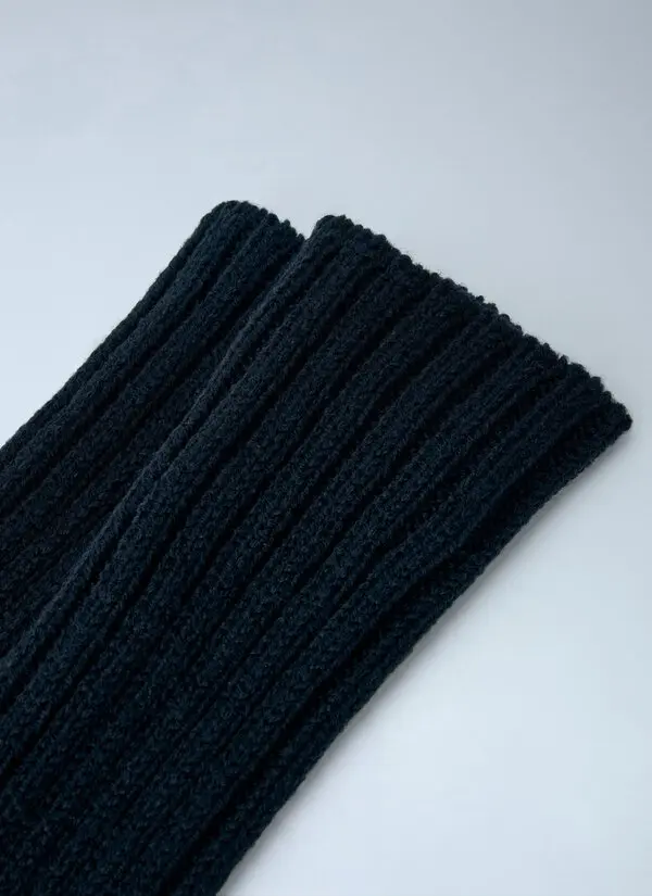 Yohji Yamamoto Long Ribbed Leather Gloves