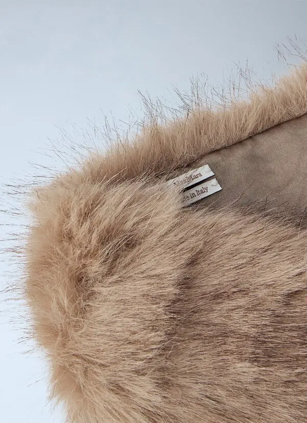 Max Mara Faux Fur Collar With Chain Links