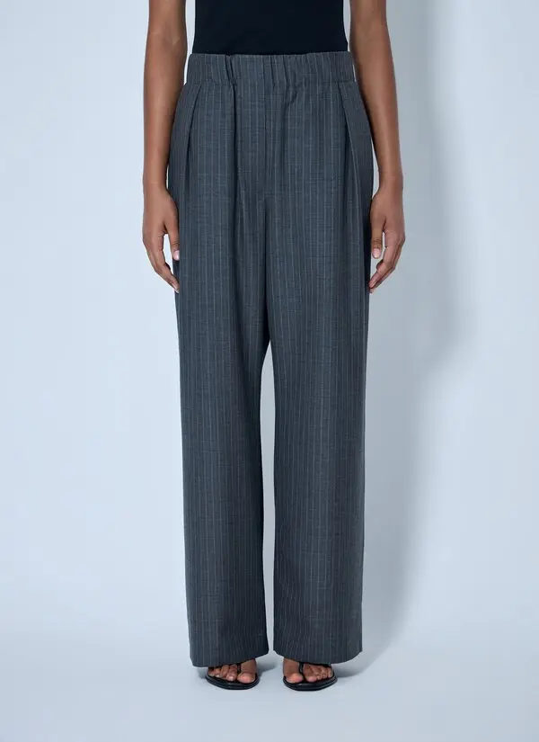 JIL SANDER Pinstripe Wide-leg Trousers - Gray