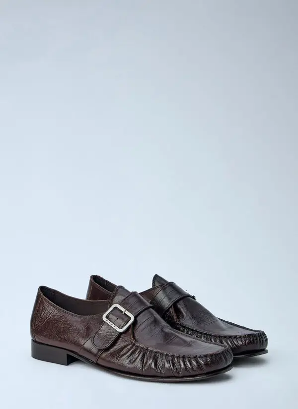 Marni Buckle Detail Leather Loafers