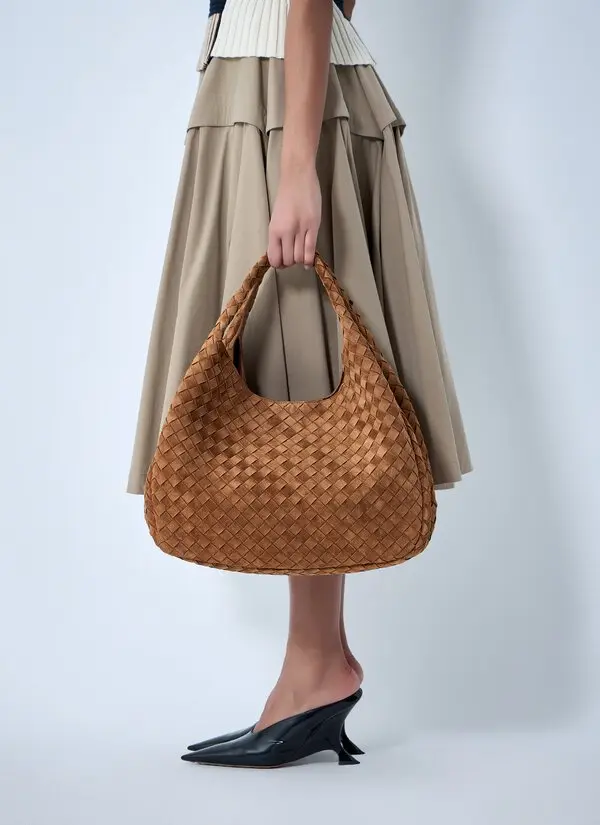 Bottega Veneta Campana Large Shoulder Bag - Brown
