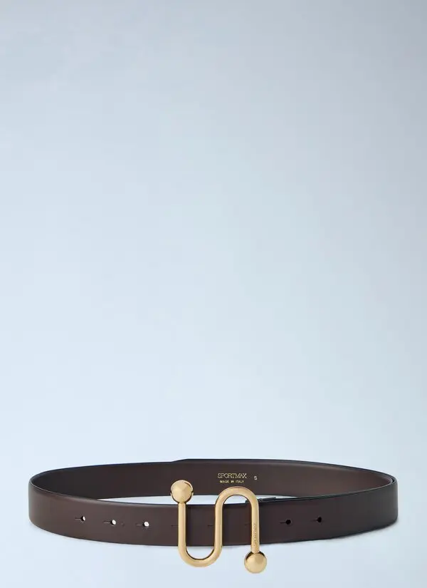 Sportmax Hook Buckle Leather Belt