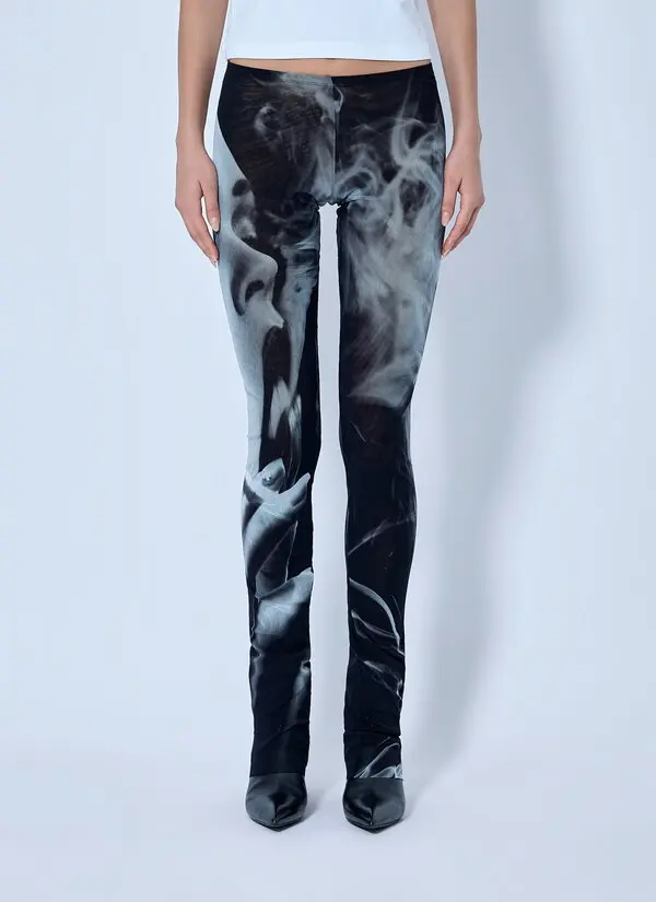 JEAN PAUL GAULTIER Mesh Printed Smoking Flare Pants