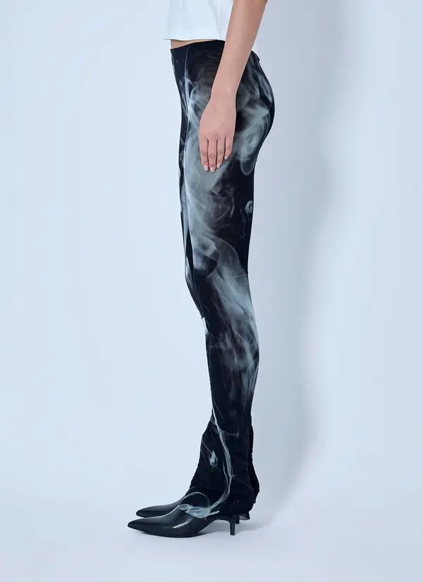 JEAN PAUL GAULTIER Mesh Printed Smoking Flare Pants