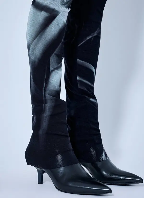 JEAN PAUL GAULTIER Mesh Printed Smoking Flare Pants