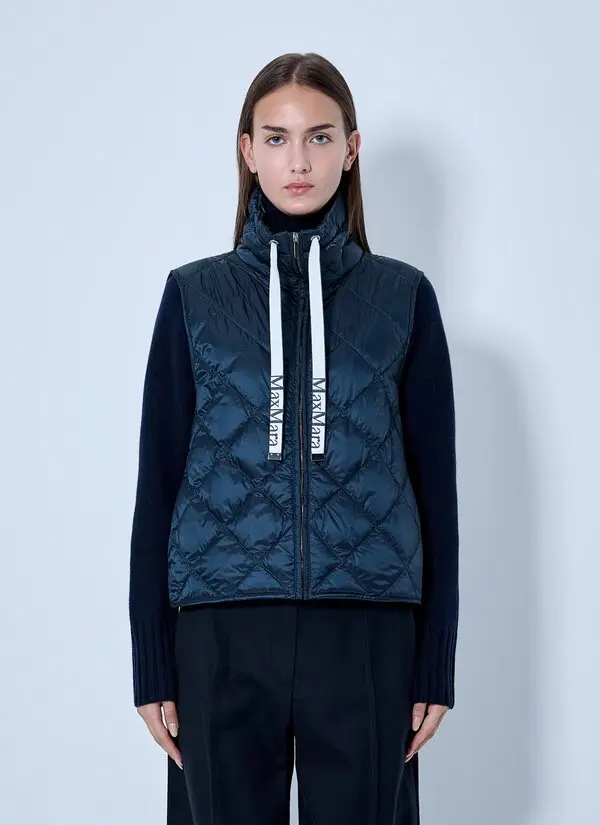 Max Mara Quilted Gilet With Drawstring Collar