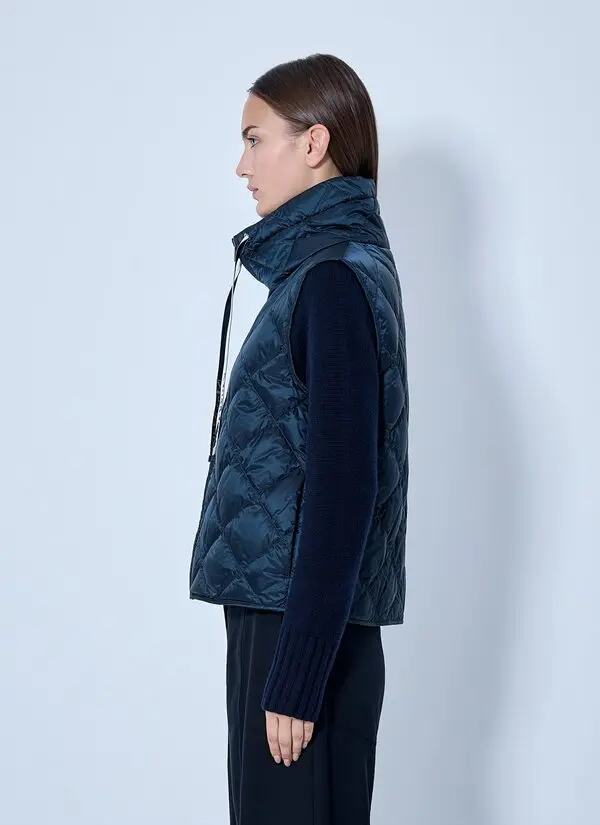 Max Mara Quilted Gilet With Drawstring Collar