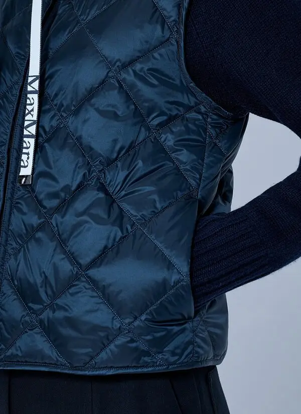 Max Mara Quilted Gilet With Drawstring Collar