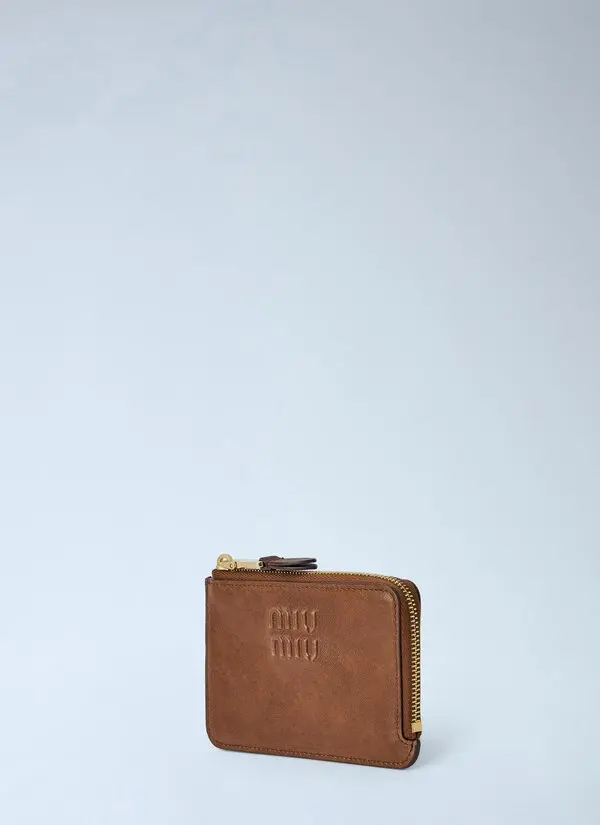 Miu Miu Oak Nappa Leather Envelope Card Holder