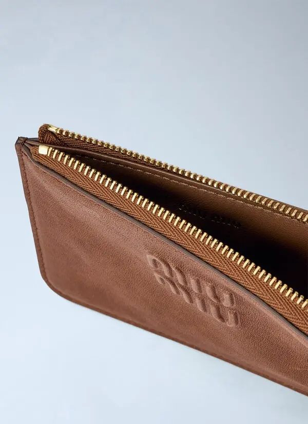 Miu Miu Oak Nappa Leather Envelope Card Holder