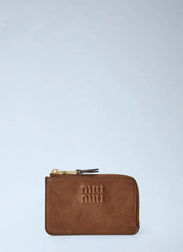 Miu Miu Oak Nappa Leather Envelope Card Holder - Brown
