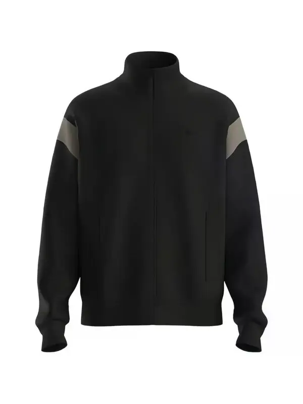 BOSS Zippered Cotton-blend Sweatshirt With Contrast Inserts