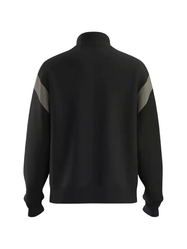 BOSS Zippered Cotton-blend Sweatshirt With Contrast Inserts