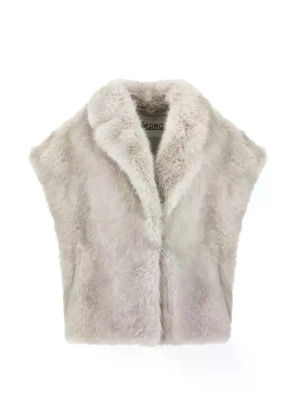 Herno Faux-fur Short-sleeve Jacket - Neutrals