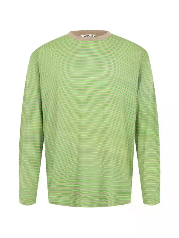 Auralee Striped Long-sleeved T-shirt