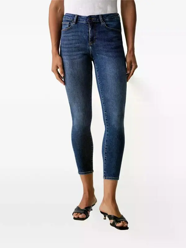 FRACOMINA Whiskered Cropped Jeans - Blue