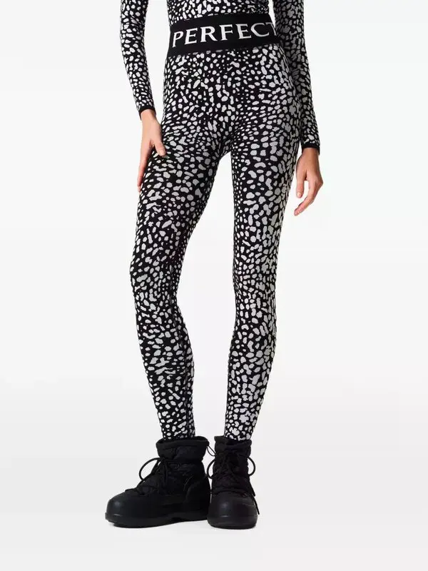 Perfect Moment Jacquard Base-layer Leggings - Black