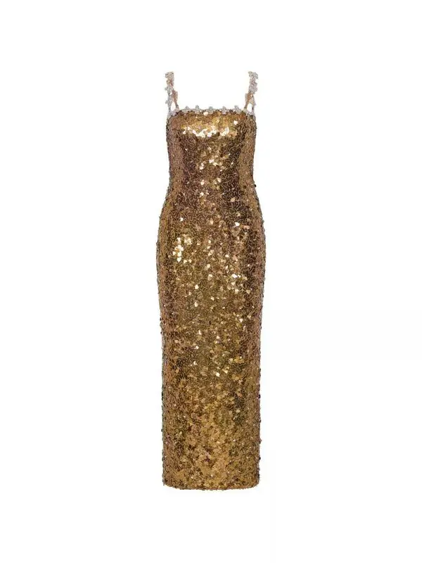 Rachel Gilbert Karter Sequin-embellished Crystal-trimmed Maxi Dress
