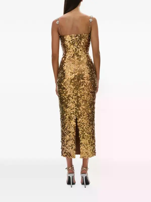 Rachel Gilbert Karter Sequin-embellished Crystal-trimmed Maxi Dress