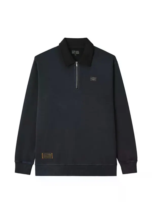 Izzue Quarter-zip Logo-patch Polo Shirt
