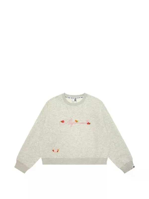 AAPE BY *A BATHING APE Floral-embroidered Logo-patch Sweatshirt