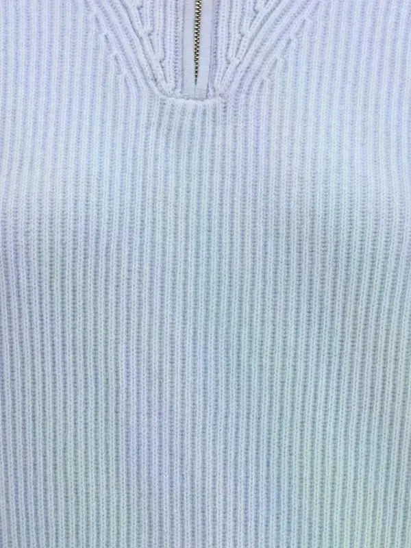 FORTE_FORTE Rib-knit Half-zip Jumper