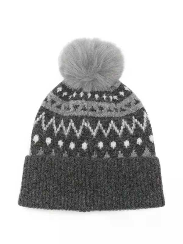Liu Jo Stud-embellished Pompom Beanie Hat