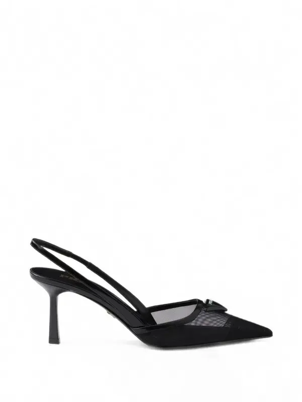 Prada Mesh Fabric Slingback Pumps