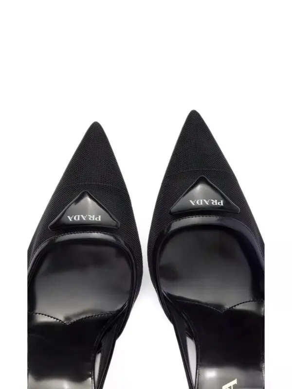 Prada Mesh Fabric Slingback Pumps