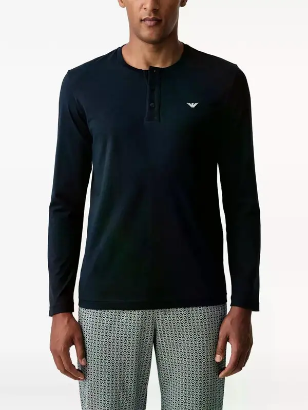 Emporio Armani Logo-embroidered Geometric-print Pajamas